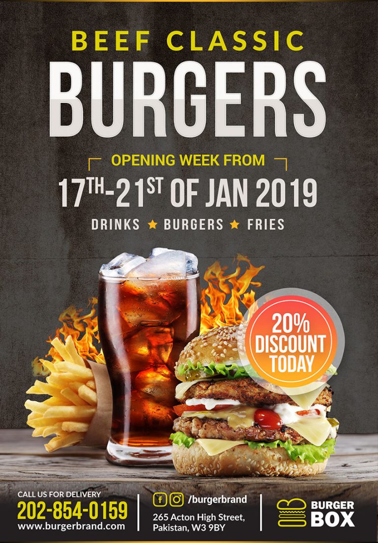 Beef Burger Flyer Template Design (Just 5$)
