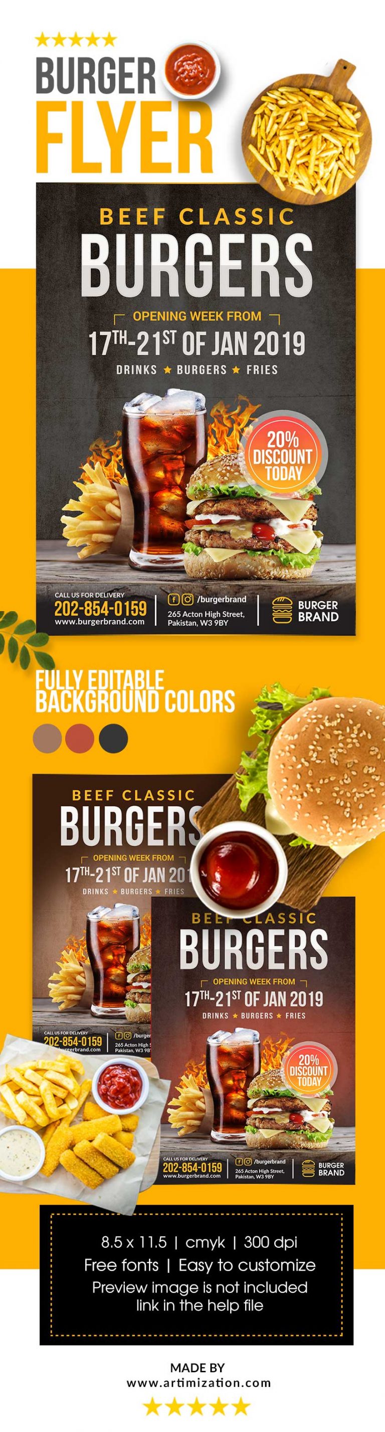 Free Burger Flyer Template In Psd